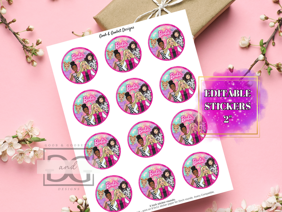 Barbie Girl Stickers - Barbie and Friends Stickers – Blissful ...