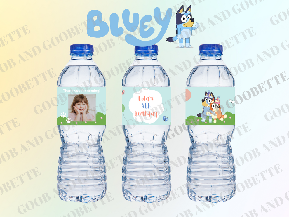 Bluey Water Bottle Labels – Blissful Perfections x Goob & Goobette Designs