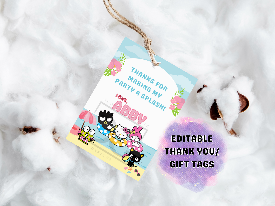 Hello Kitty Pool Party Gift Tags – Blissful Perfections x Goob ...