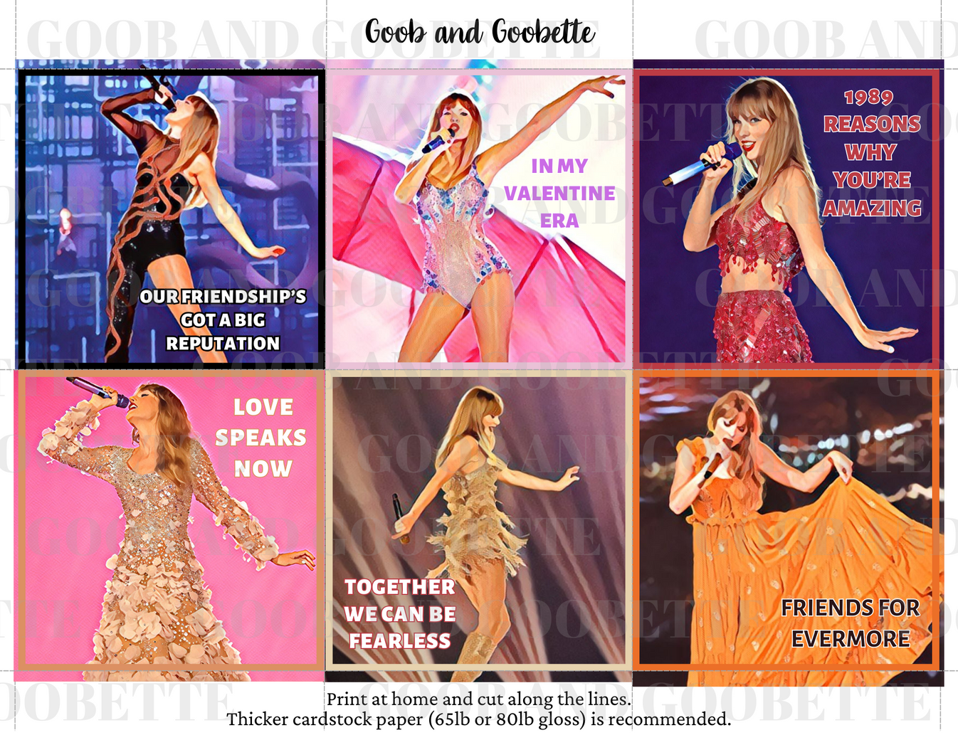 Taylor Swift Inspired Valentines Day Cards – Blissful Perfections x ...