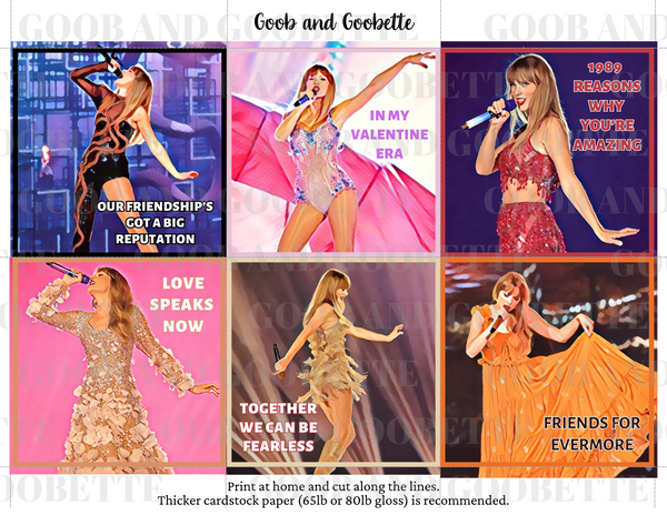 Taylor Swift Inspired Valentines Day Cards – Blissful Perfections x ...