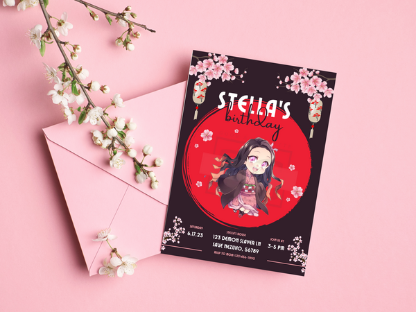 Demon Slayer Nezuko Invitation – Blissful Perfections x Goob & Goobette ...