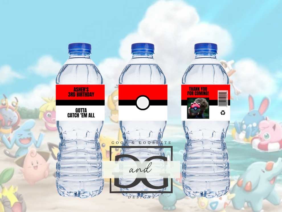 Pokeball Water Bottle Labels - Pokemon Labels – Blissful Perfections x ...
