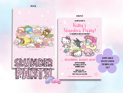 Sanrio Slumber Party Invite - Hello Kitty Sleepover Party Invite Digit ...