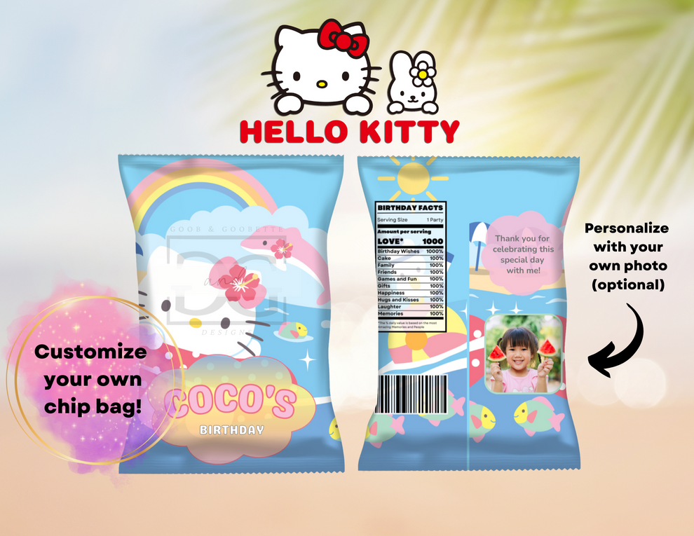 Summer Hello Kitty Pool Party Chip Bags - Sanrio Hello Kitty Party Fav ...