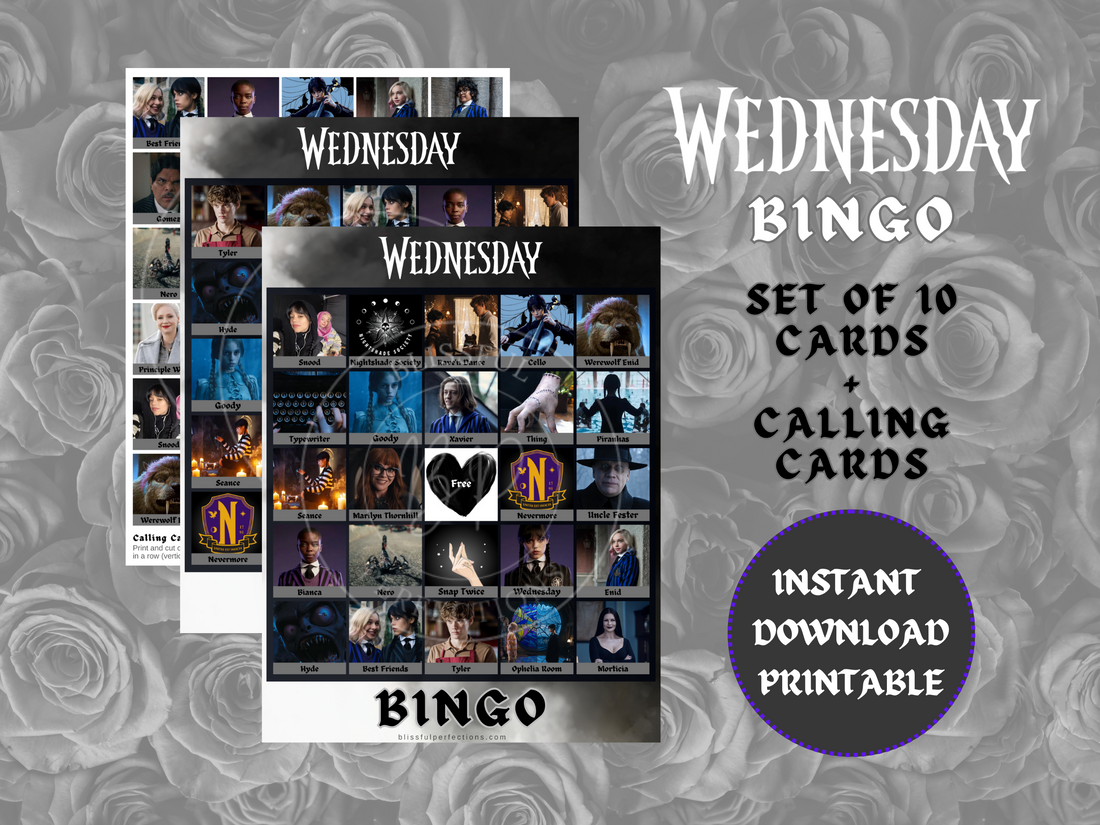 Wednesdays Bingo - Addams Family Bingo Game for 10 people – Blissful ...