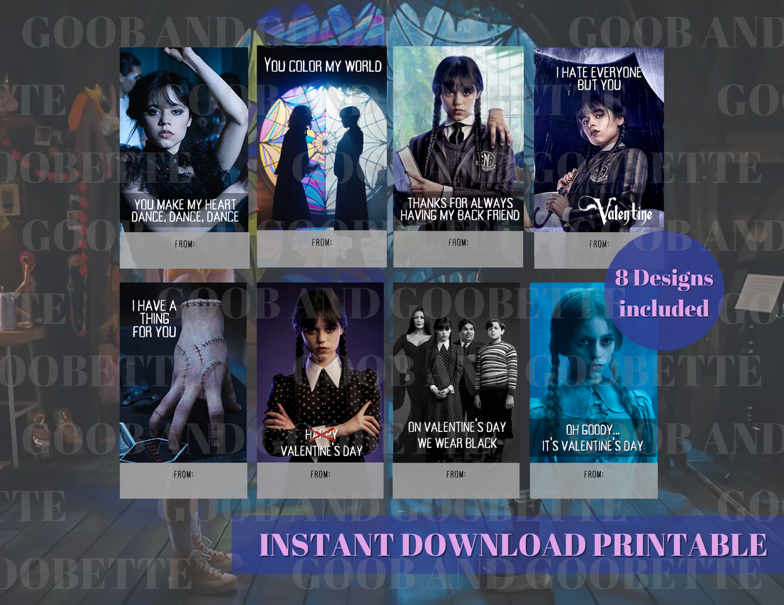 Wednesday Addams Valentines - Addams Family Valentines – Blissful ...